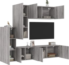 vidaXL 5dílná obývací stěna kompozitní dřevo [3216491] Barva: šedá sonoma