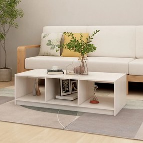 Konferenční stolek bílý 110 x 50 x 34 cm masivní borové dřevo - Default Title