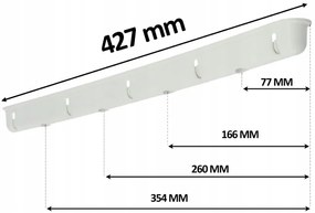 Erga Erga, stropní věšák na sušení prádla 5x200 cm, bílé, ERG-SEP-10SUSSUF5PP20