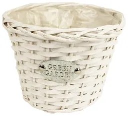 Proutěný obal kulatý bílý Morex, průměr 19 cm, výška 14 cm