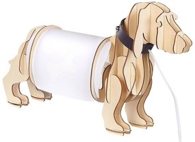 Stolní lampa ve tvaru psa světlé dřevo LOUBIERE Beliani