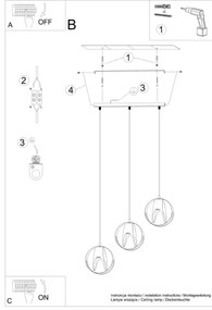 Sollux SL.1085 - Lustr na lanku TULOS 3xE27/60W/230V bílá