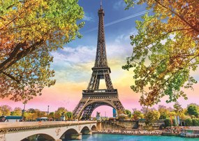 TREFL PUZZLE Foto romantická Paříž Eiffelova věž skládačka 48x34cm 500 dílků tr137330