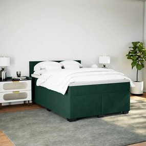 Box spring postel s matrací tmavě zelená 140x190 cm samet 3288603