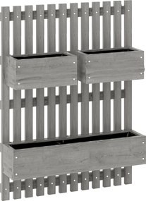 Sada truhlíků na květiny, nástěnná, volně pohyblivá, masivní dřevo, 60 x 16 x 80 cm