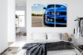 Vícedílný obraz Přední Část Modrého Sportovního Vozu Nedostatek Nedostatek Přírodní plátno 60x40