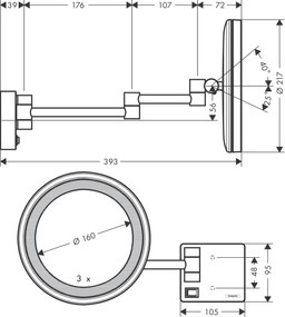 Hansgrohe AddStoris, kosmetické zrcadlo s LED osvětlením, kartáčovaný bronz, HAN-41790140