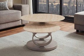 Designový konferenční stolek Danyale 80-134 cm travertin / šampaňský