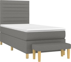 Box spring postel s matrací tmavě šedá 100 x 200 cm textil 3137214