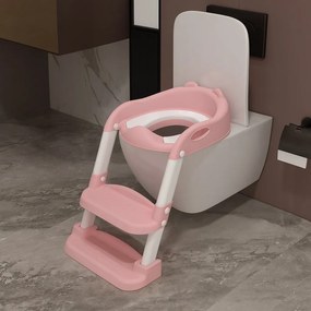 Dětské schůdky 03 s nástavcem na WC růžové