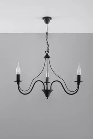 Lustr SOLLUX Minerwa 3 E14 3x40W bez zdroje SL.0217 černá