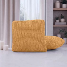 Super strečové potahy  RUBINIA zlatá povlaky na polštářky 2 ks ( 40 x 40 cm)