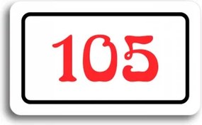 ACCEPT Číslo na dveře - typ 12 (50x30mm) - bílá tabulka - barevný tisk