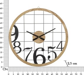 Nástěnné hodiny Numbers 60 cm černé/hnědé