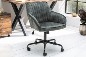 Moderní sametová kancelářská židle zelená &ndash; Foibe