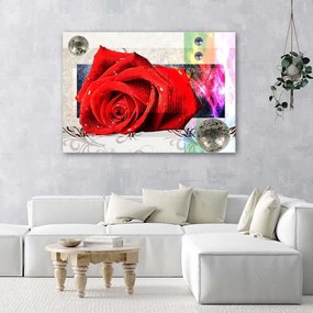 Obraz na plátně Abstrakce červené růže - 90x60 cm