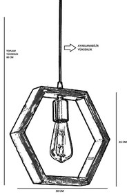 Lustr na lanku GEOMETRIK 1xE27/60W/230V