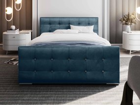 Manželská postel 160 cm Darrin (modrá) (s roštem a úložným prostorem). 1046880