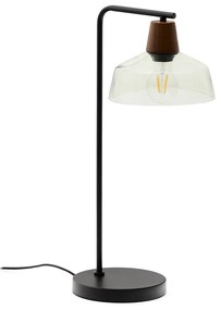 Zelená/v tmavě přírodní barvě stolní lampa se skleněným stínidlem (výška 55 cm) Silex – Kave Home