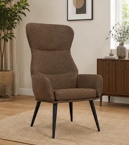 relaxační křeslo, odpočinkové, dřevo/kov/textil, 96x68x79 cm, nohy černé/taupe, Dekorino KR20260062