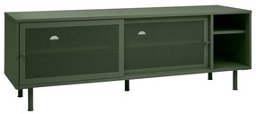 Tmavě zelený kovový TV stolek 160x55 cm Veep – Unique Furniture