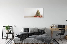 Obraz na skle Ozdoby na vánoční stromeček dárky 100x50 cm
