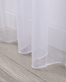 Záclona na řasící pásce Wave barva bílá látka poloprůhledná, lesklé, pletený vzor