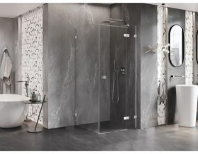 Mexen Lunar T, sklopný sprchový kout pravý 110 x 110 cm, 8mm čiré sklo, chromový profil, 834T-110-110-01-00-P
