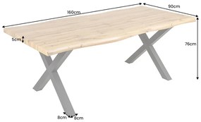 Massive home | Jídelní stůl WILD 160 cm  masiv divoký dub  přírodní