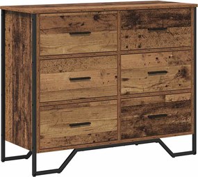 Příborník 6-Zásuvka Staré dřevo 91 x 35,5 x 74,5 cm 3365603
