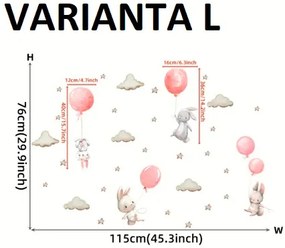 Samolepky na zeď - zajíčci, více variant Varianta: Varianta L