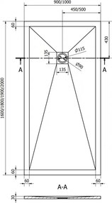 Mexen Stone+, obdélníková vanička z minerálního kompozitu 160 x 100 cm, bílá, bílá krytka, 44101016-W