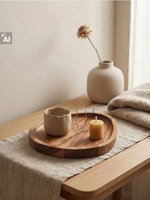 Sinsay - Dřevěný dekorativní tác - hnědá