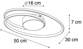 Designové stropní svítidlo ocel včetně LED 3-krokové stmívatelné - Rowan