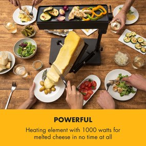 Klarstein Appenzell Peak, raclette gril, 1000 W, termostatický přepínač, černý