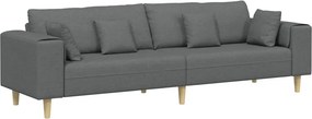 Pohovka Tmavě šedá 250 x 77 x 76 cm textil 3335144