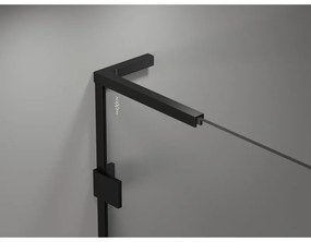 Mexen Lunar, L pětiúhelníkový sprchový kout naklápěcí doleva 100 x 80 cm, 8mm čiré sklo, černý profil, 831L-100L-080P-70-00-L