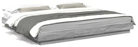 Rám postele s LED osvětlením šedý sonoma 200 x 200 cm kompozit