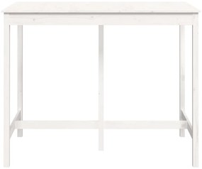 Barový stolek bílý 140 x 80 x 110 cm masivní borové dřevo - Default Title