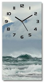 Wallmuralia Nástěnné hodiny tiché Rozbouřené moře 30x60 cm