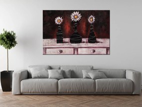 Gario Ručně malovaný obraz Kopretinové červené trio Rozměry: 120 x 80 cm