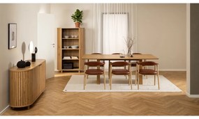 Jídelní židle z imitace kůže v přírodní a koňakově hnědé barvě Addi – Actona