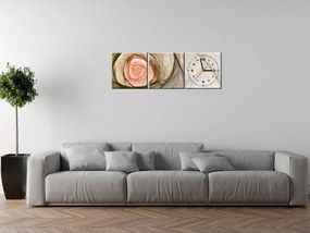Gario Obraz s hodinami Nádherná růže fraktál - 3 dílný Rozměry: 90 x 70 cm