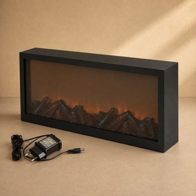 Dekorativní LED krb, kovový, 10 x 57 x 25 cm
