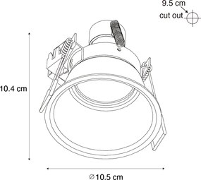 Sada 12 vestavných bodových svítidel bílých GU10 70 mm IP44 - Dept