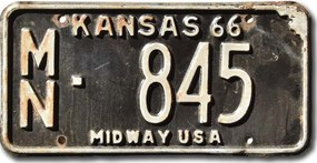 Americká SPZ Kansas 1966 Midway MN 845