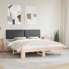 Rám postele s čalouněným čelem s čelo Tmavě šedá 200 x 200 cm 3398065