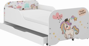 Wooden Toys Dětská postel MIKI 160x80 JEDNOROŽEC RAINBOW