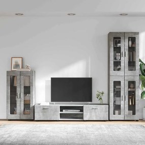 Sestava TV skříněk FLORIN 3 ks Betonově šedá Kompozitní dřevo 3397957