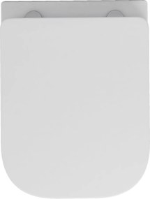 Invena Paros, závěsná WC mísa Rimless 465x350x360 mm + SLIM toaletní sedátko s pomalým zavíráním, bílá lesklá, INV-CE-90-001-W